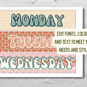EDITABLE Rolling Cart Labels | Retro Colorful | Bulletin Board Posters ...