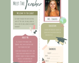 Meet the Teacher Editable Template - Etsy