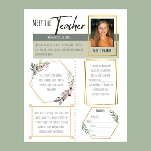 Meet the Teacher Editable Template - Etsy