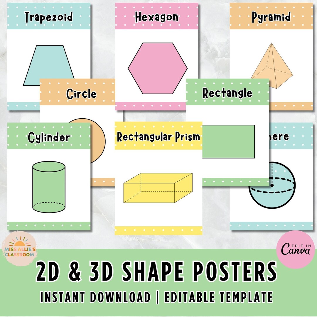 2D and 3D Shape Posters | Classroom Decor | Classroom Printables ...