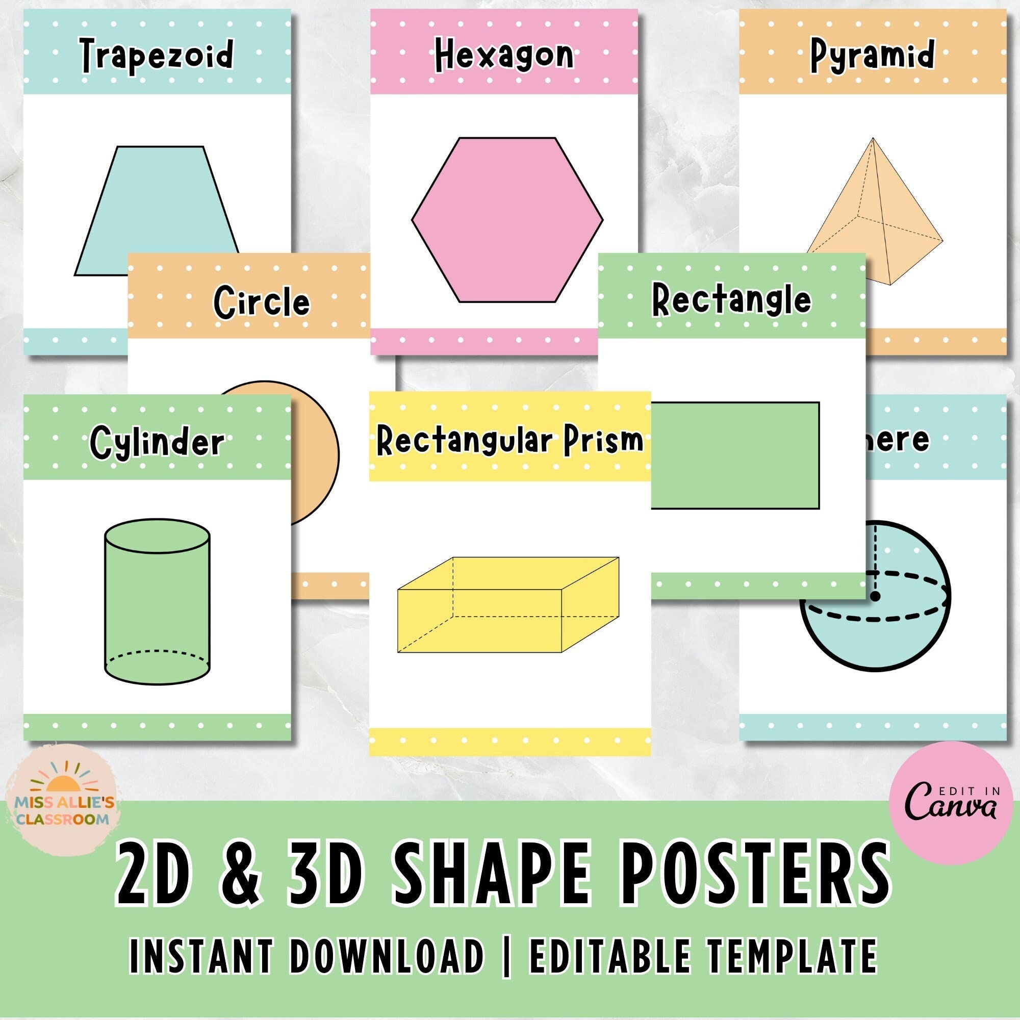 2D and 3D Shape Posters Classroom Decor Classroom - Etsy Australia