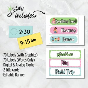 Classroom Schedule | Bright Editable Canva Template | Classroom ...