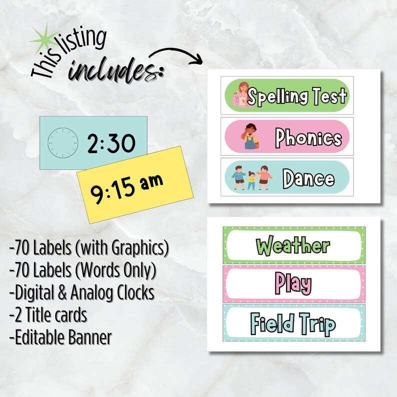 Classroom Schedule | Bright Editable Canva Template | Classroom ...