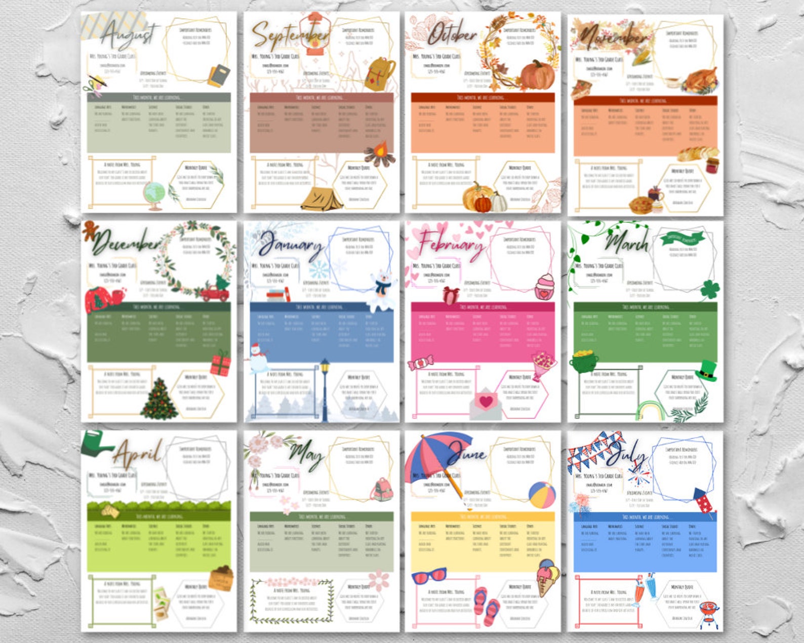 Classroom Newsletter Template | Themed Newsletters | Elementary School ...