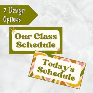 Classroom Schedule | Editable Retro Canva Template | Classroom ...