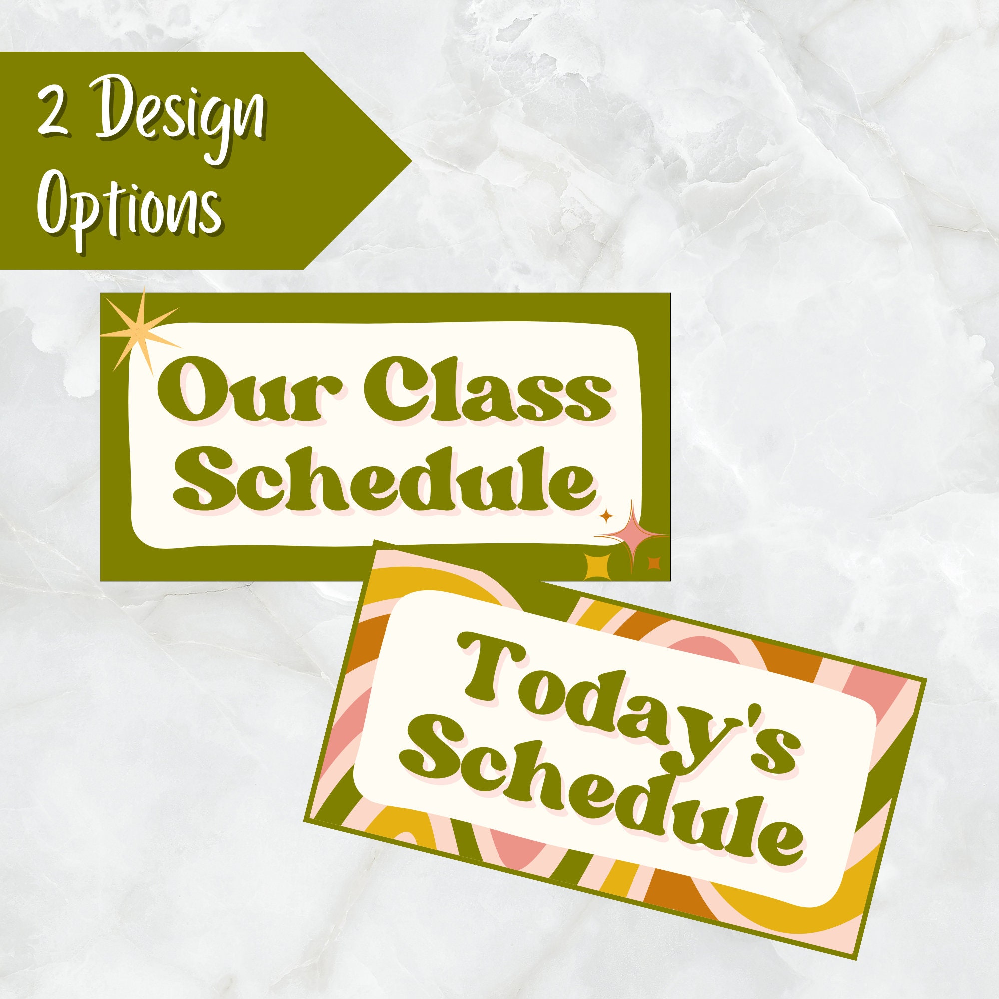 Classroom Schedule | Editable Retro Canva Template | Classroom ...