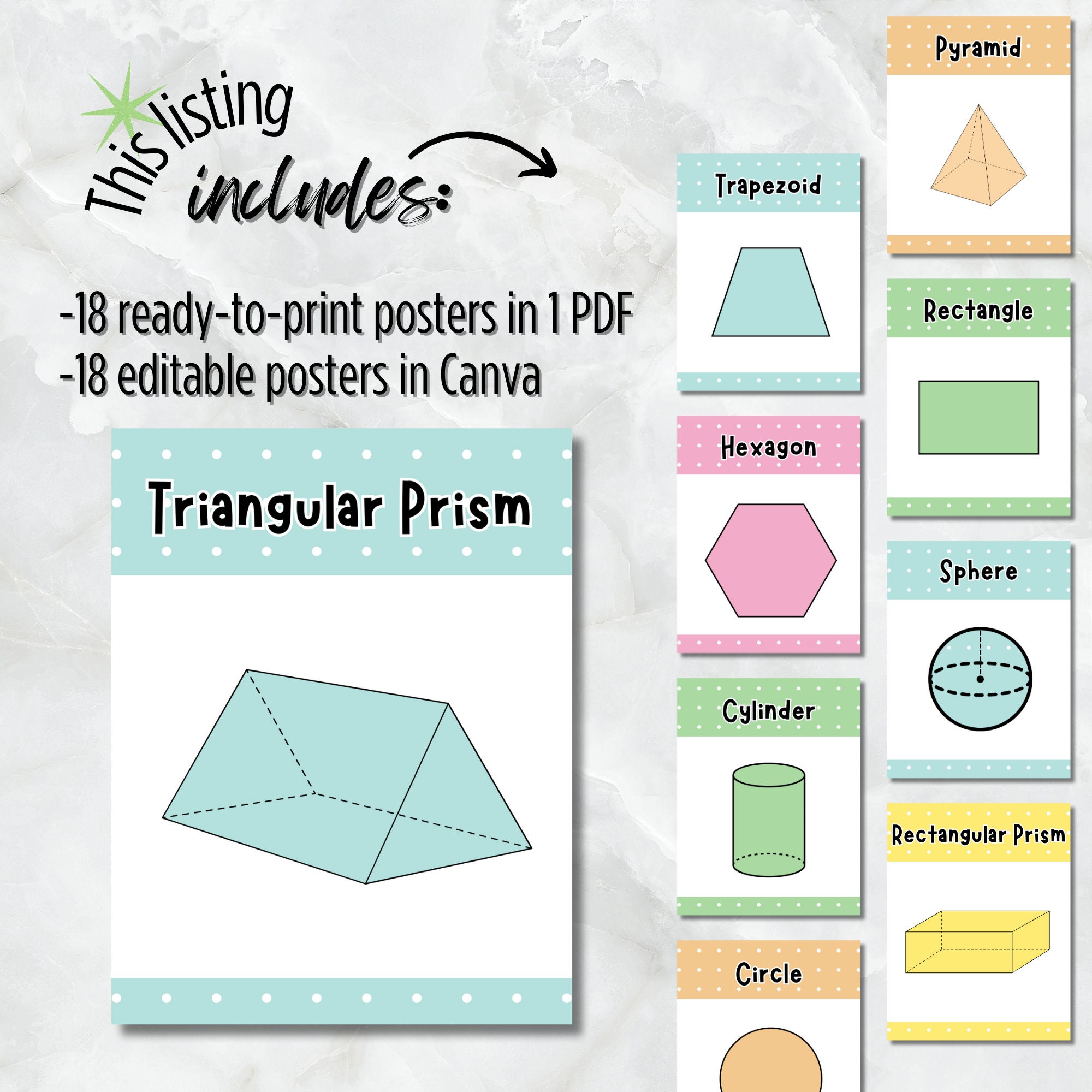 2D and 3D Shape Posters | Classroom Decor | Classroom Printables ...