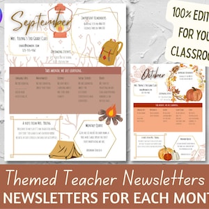 Classroom Newsletter Template | Themed Newsletters | Elementary School ...