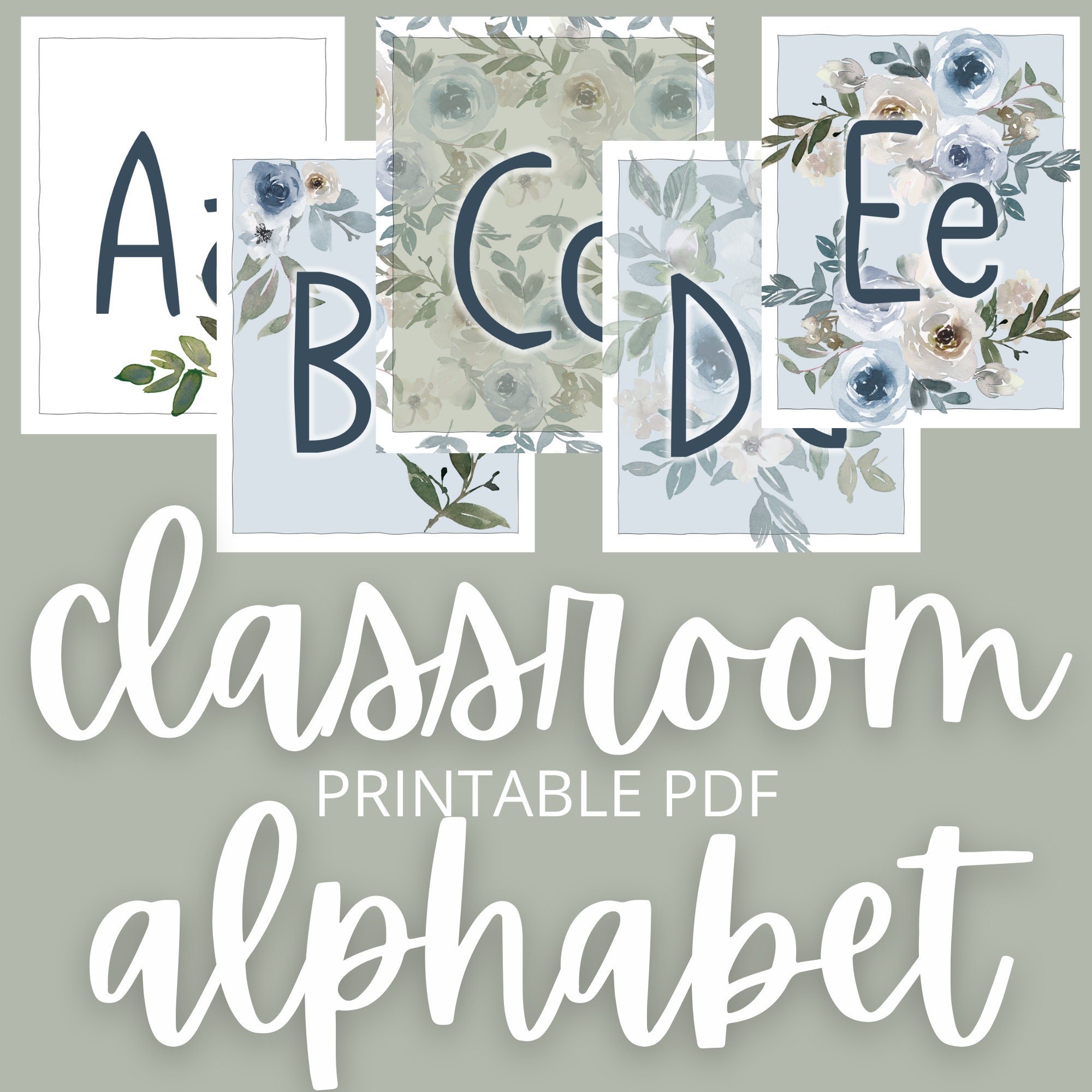 Classroom Alphabet Posters | Printable | Eucalyptus | Botanical ...