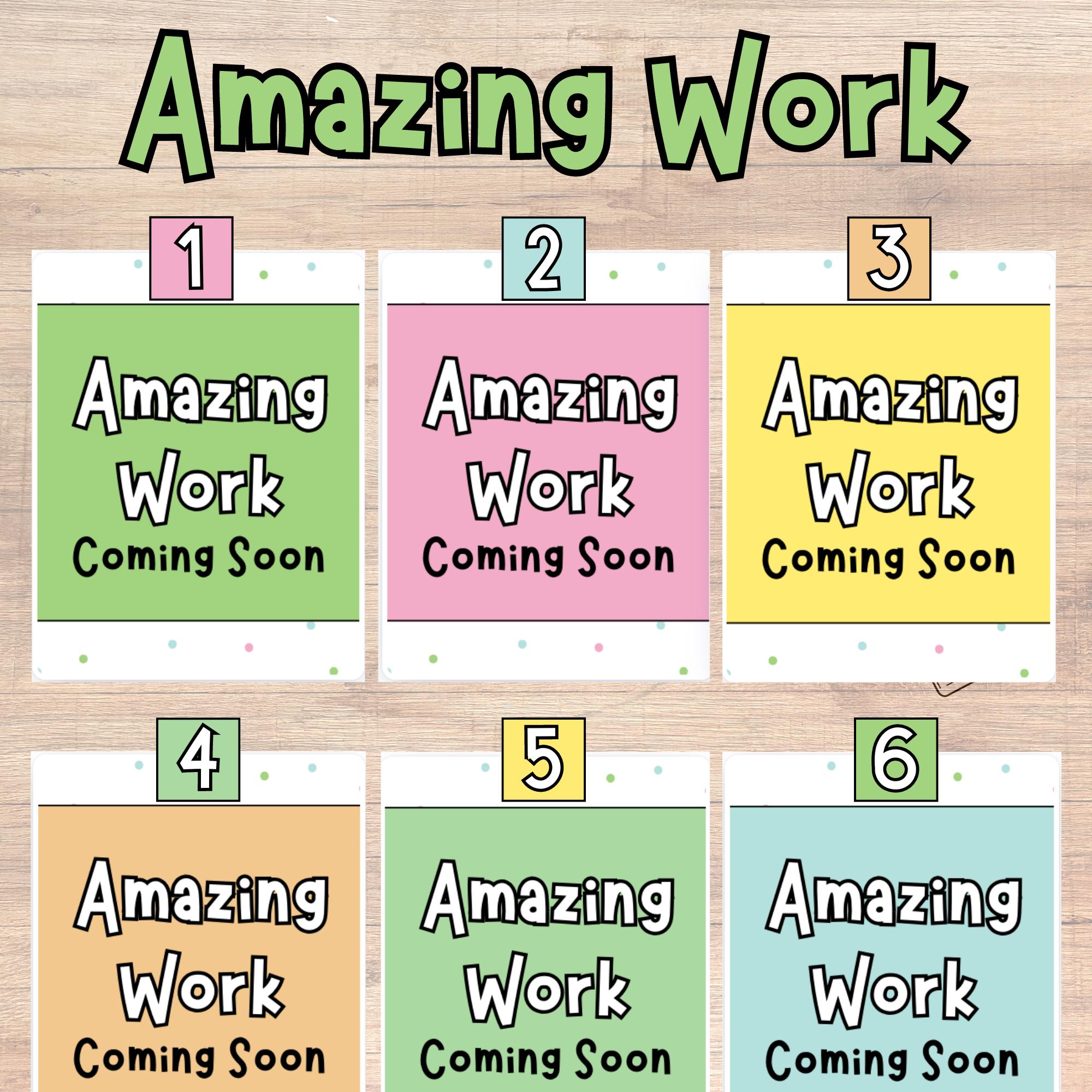 Classroom Amazing Work Display | Amazing Work Coming Soon | Editable ...