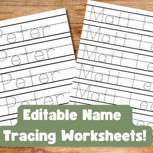 Editable Name Tracing Sheet | Handwriting Practice | Personalized Name ...