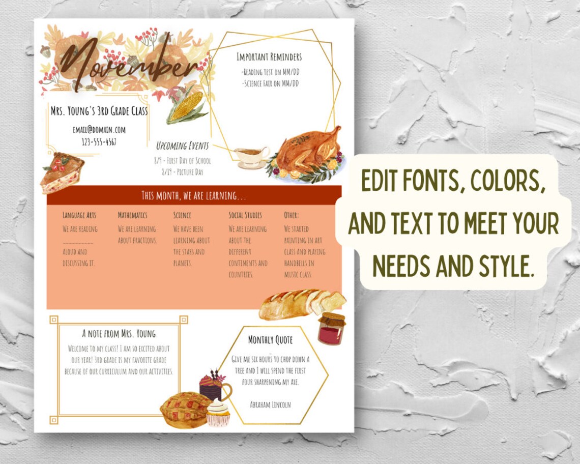 Classroom Newsletter Template | Themed Newsletters | Elementary School ...