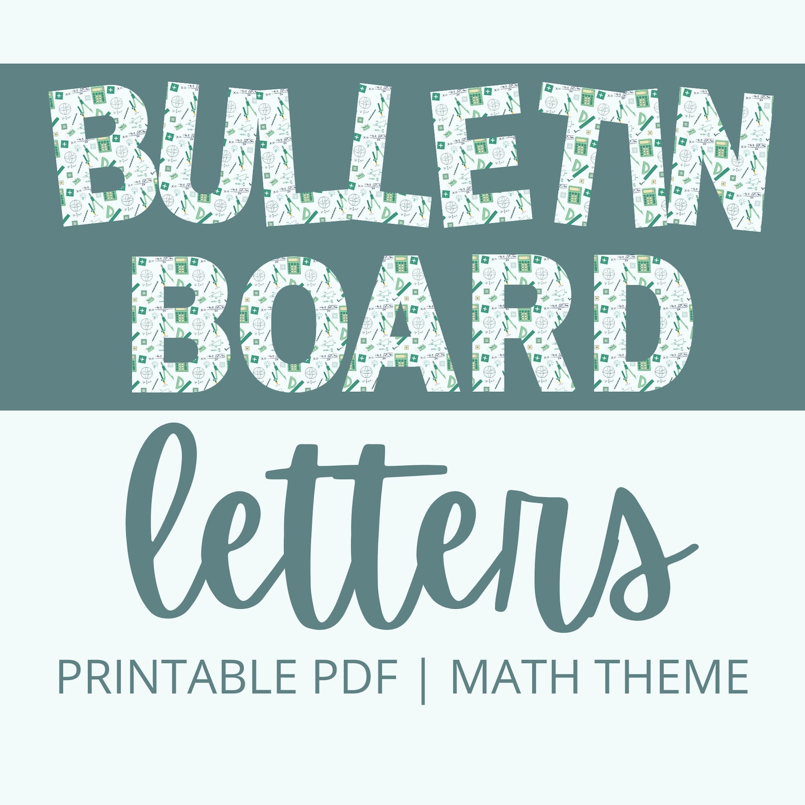 Math-themed Bulletin Board Letters - Etsy