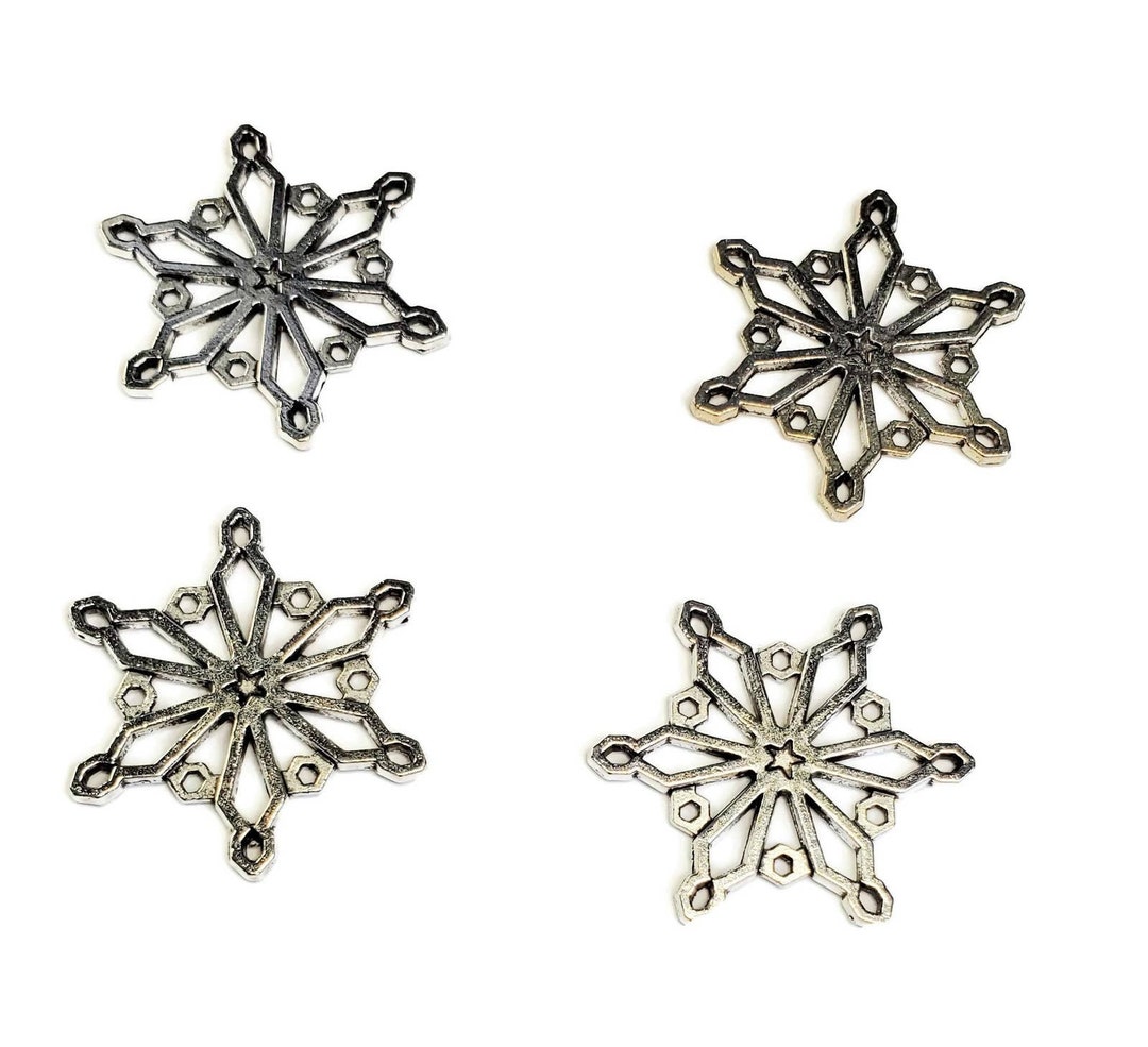 Four Piece Steel Snowflake Links - Etsy