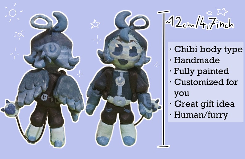 Custom Character Clay Sculpture Figurine OC Anime Furry - Etsy