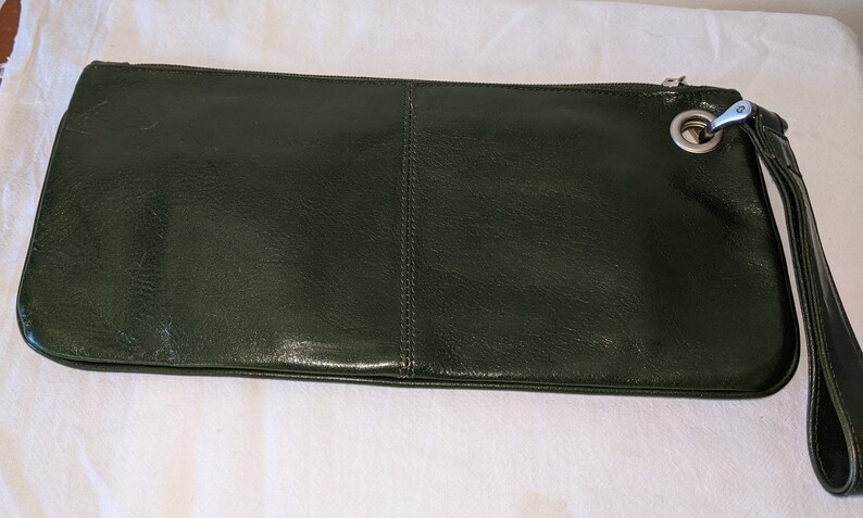 Vintage Hobo International Leather Wrislet Wallet in Green - Etsy
