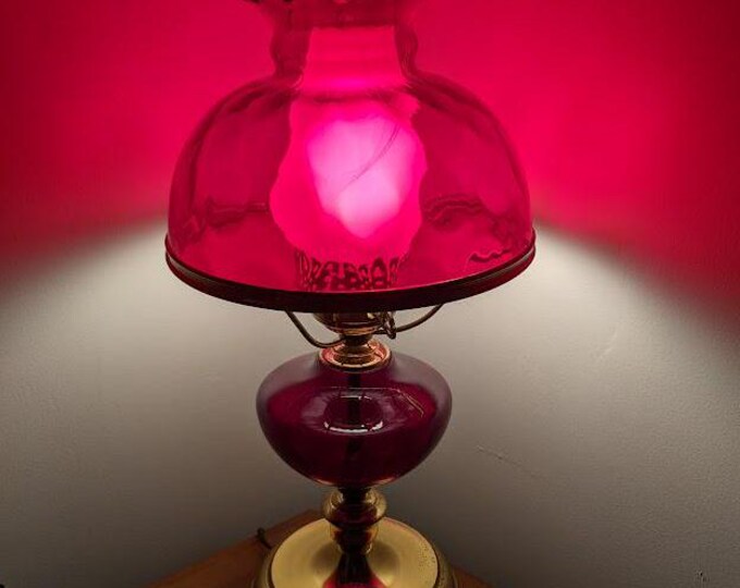 Vintage Gone With the Wind Hurricane Red Ruby Lamp - Etsy