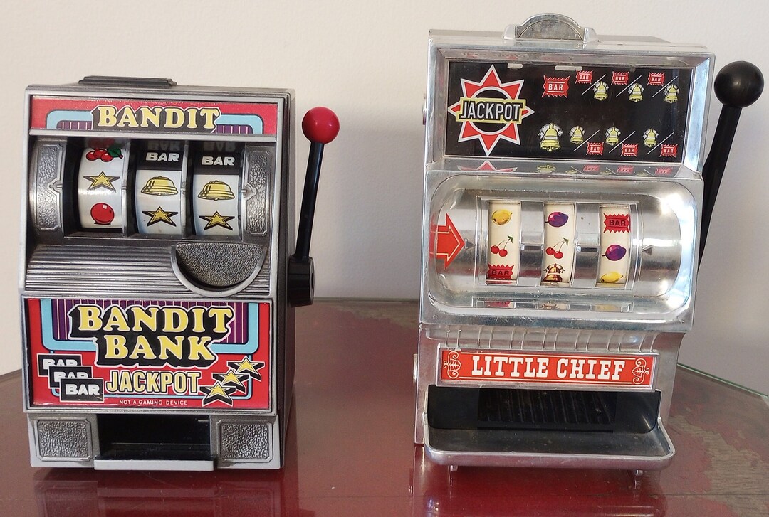 Vintage Decorative Coin Bank Slot Machines-bandit Bank and Little Chief ...