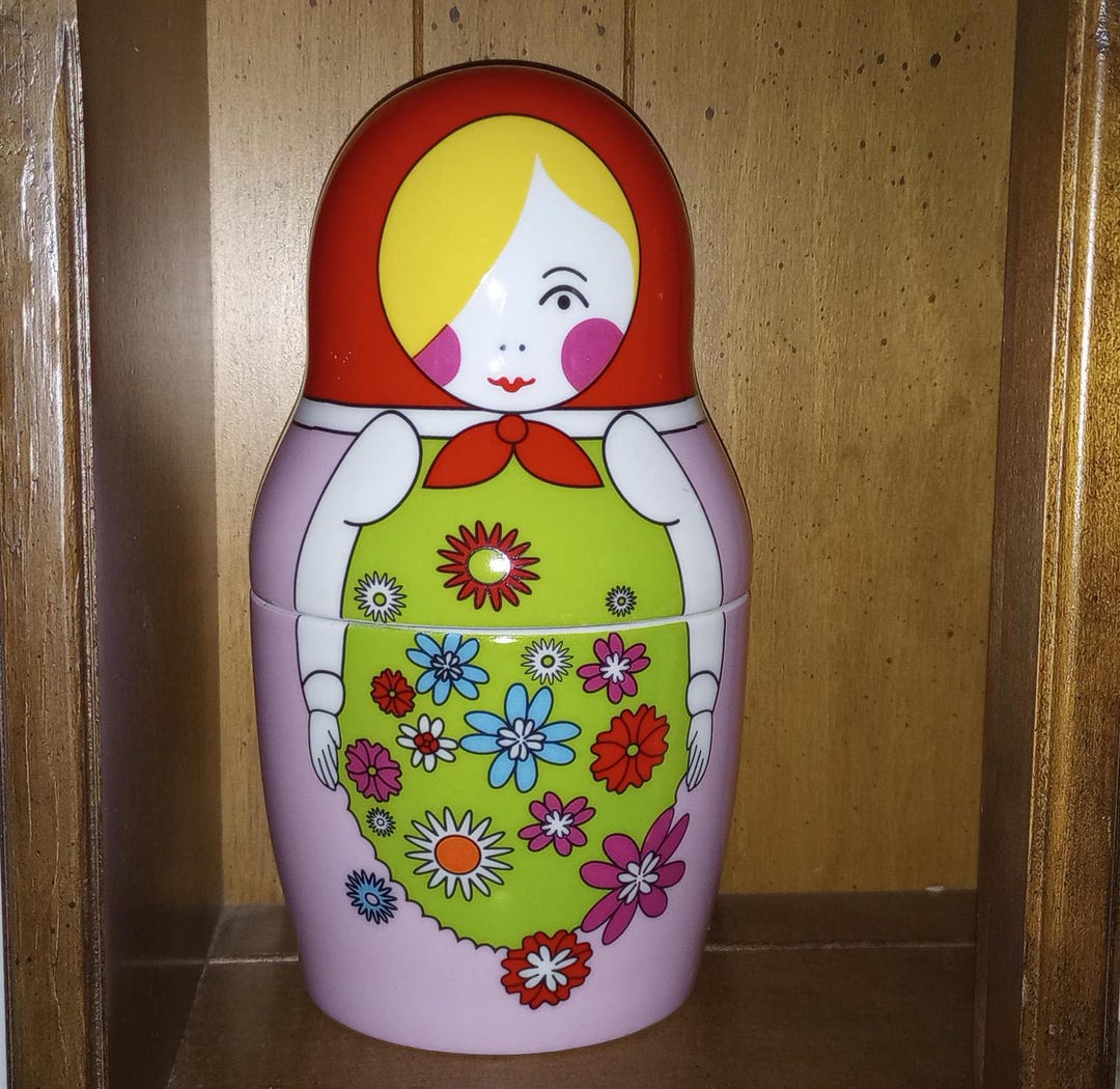 Vintage Ceramic Russian Babushka Piggy Bank - Etsy