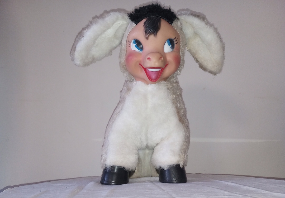 Vintage Rushton Toys Rubber Face Plush Donkey - Etsy