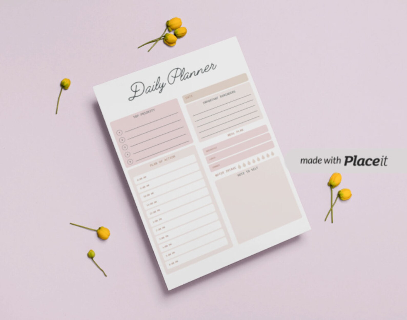 Daily Planner, Water Intake, Meal Planning, Plan Your Day, Digital ...