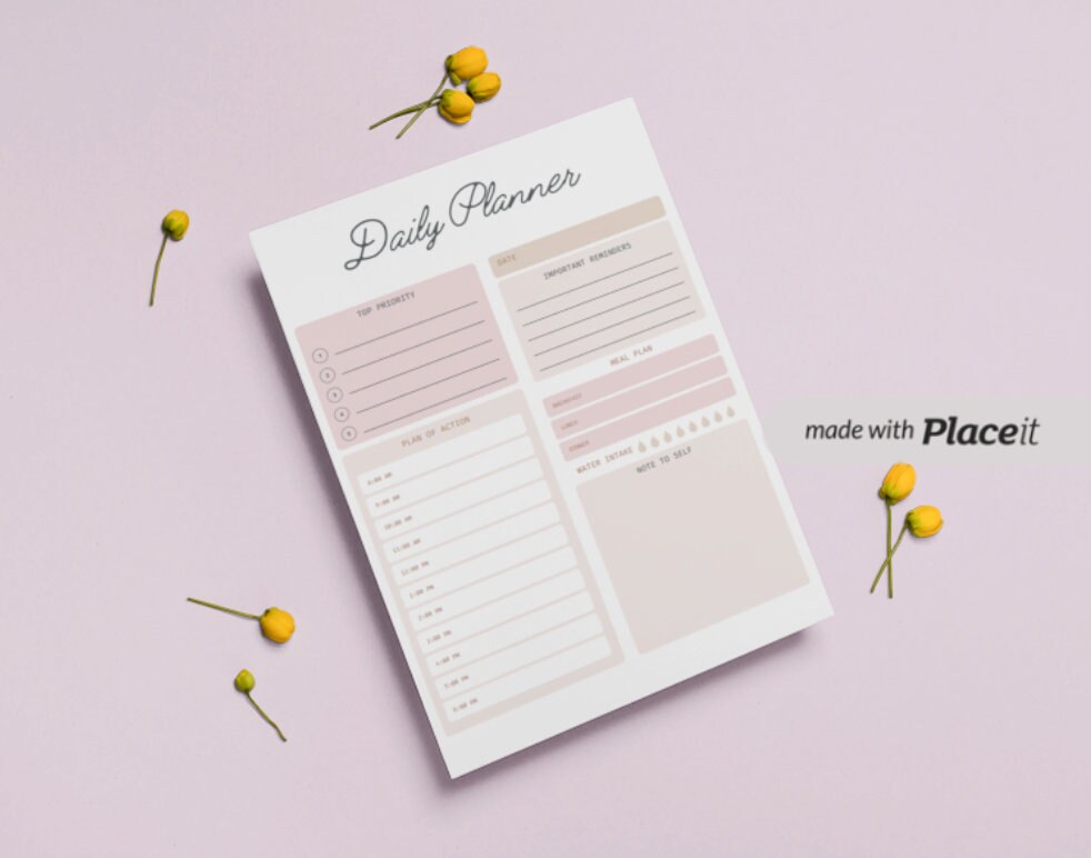 Daily Planner, Water Intake, Meal Planning, Plan Your Day, Digital ...