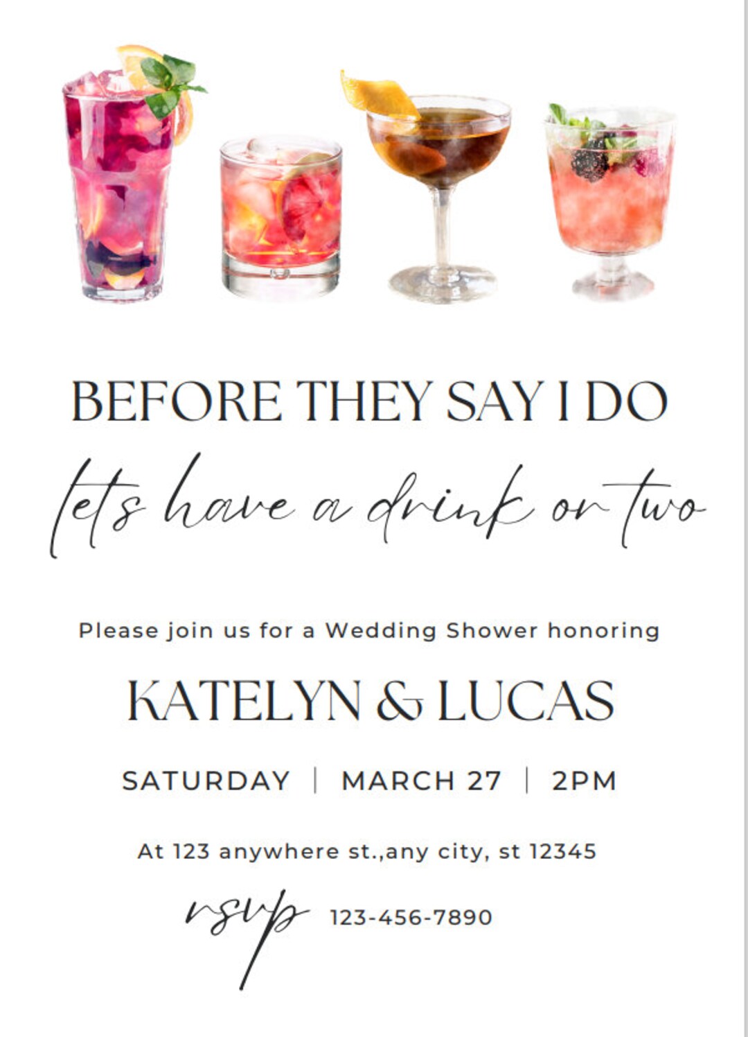 Customizable Wedding Shower Invitation, Downloadable, Printable Wedding ...