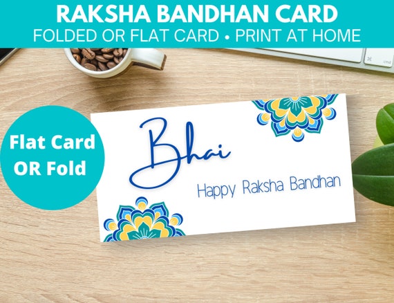 Bhai Happy Raksha Bandhan Instant Download Printable Card - Etsy