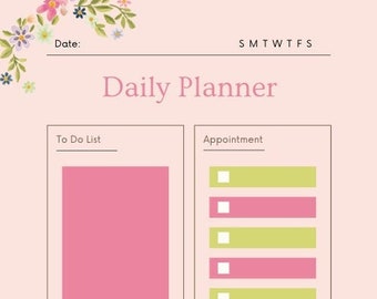 Floral Daily Planner (printable) - Etsy