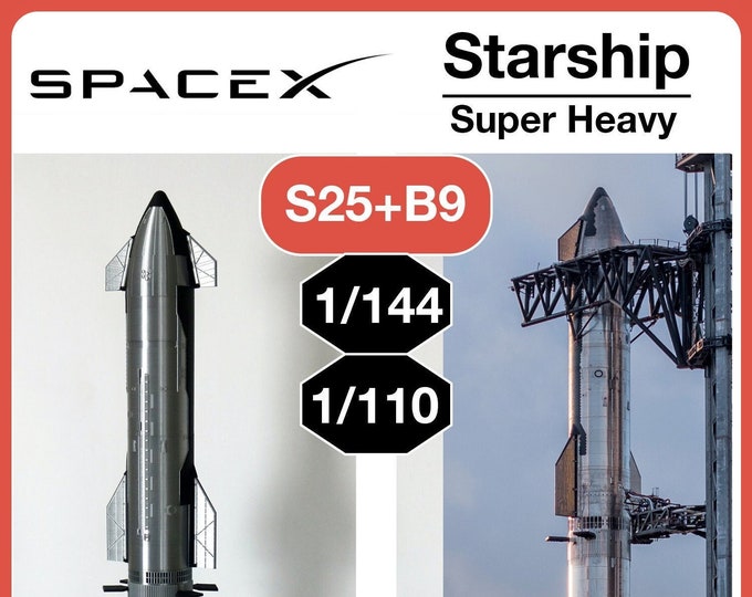 Spacex Starship & Superheavy S25+B9 | Scale Model - 114 Cm - 45 In - Etsy