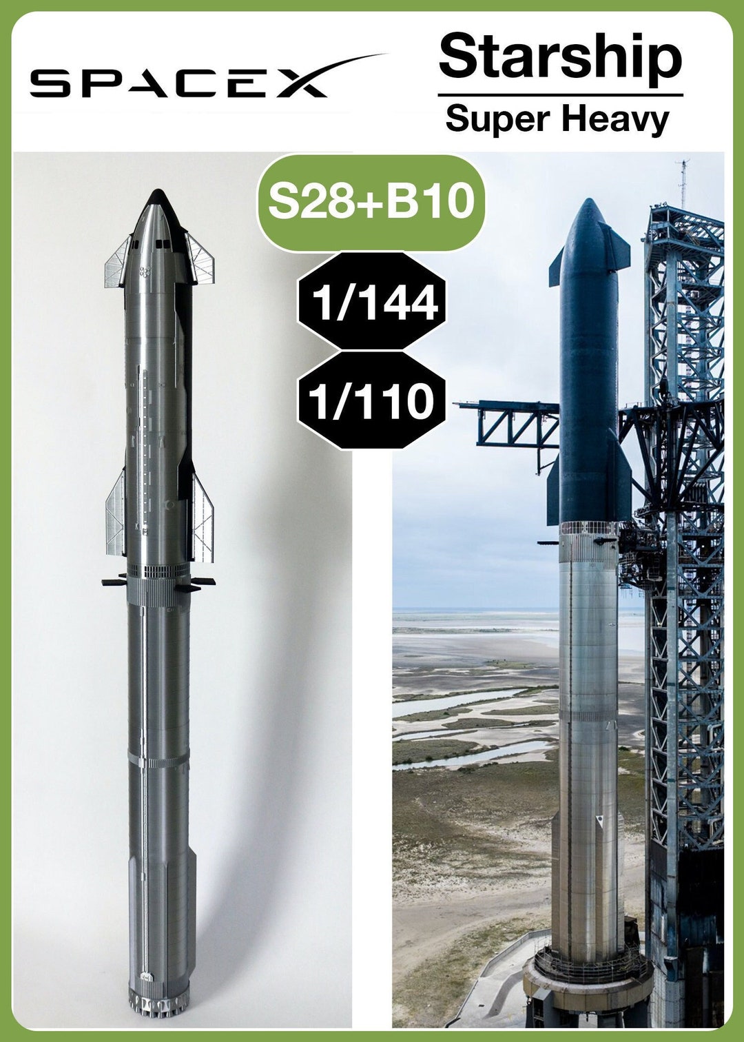 Spacex Starship & Superheavy S28B10 Scale Model 114 Cm 45 In - Etsy UK