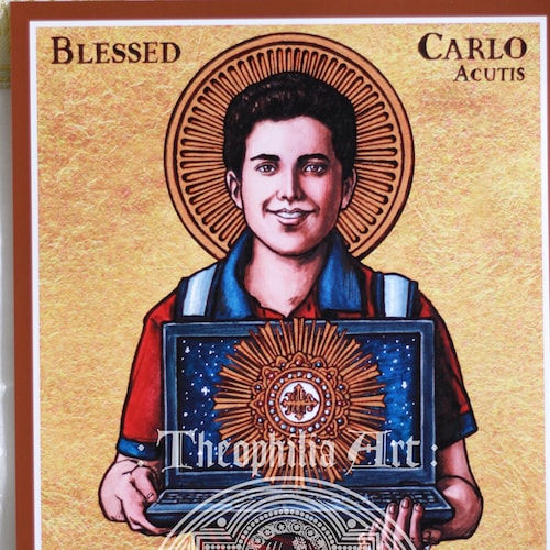 Blessed Carlo Acutis Icon Theophilia Catholic Art Print - Etsy