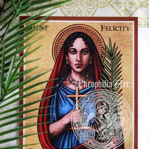 Saint Felicity Icon - Catholic Theophilia Art Print Artwork - Early ...