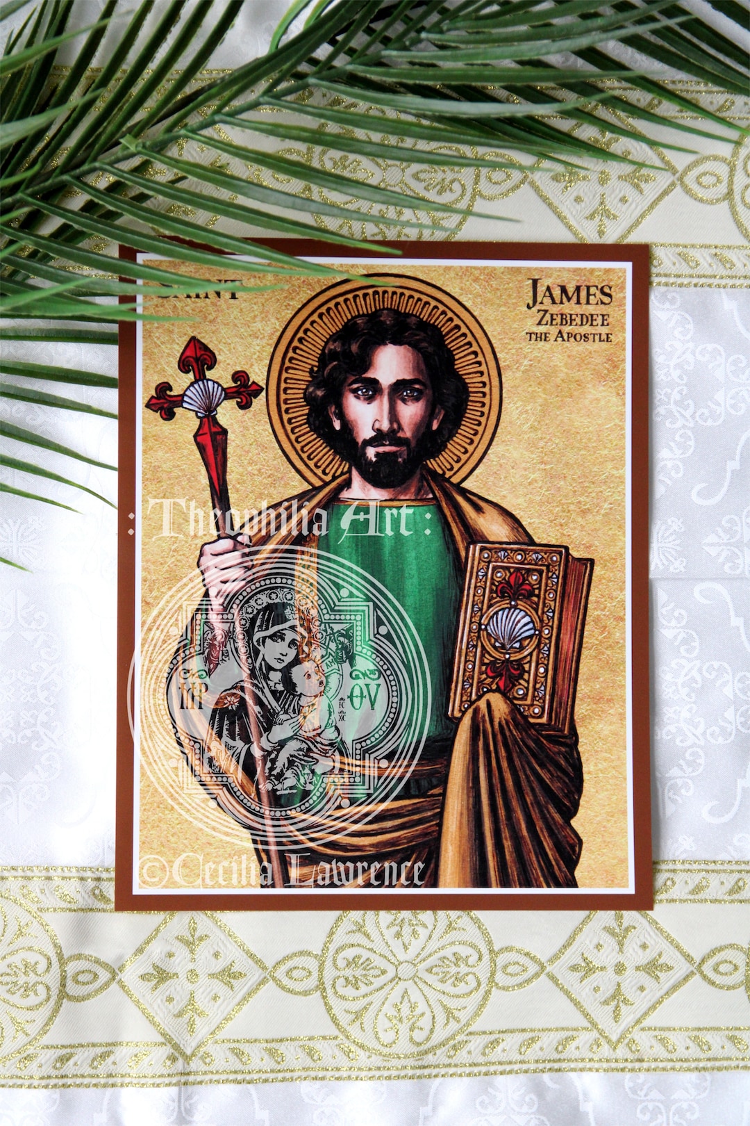 Saint James the Greater Zebedee Apostle - Catholic Icon Art Print ...