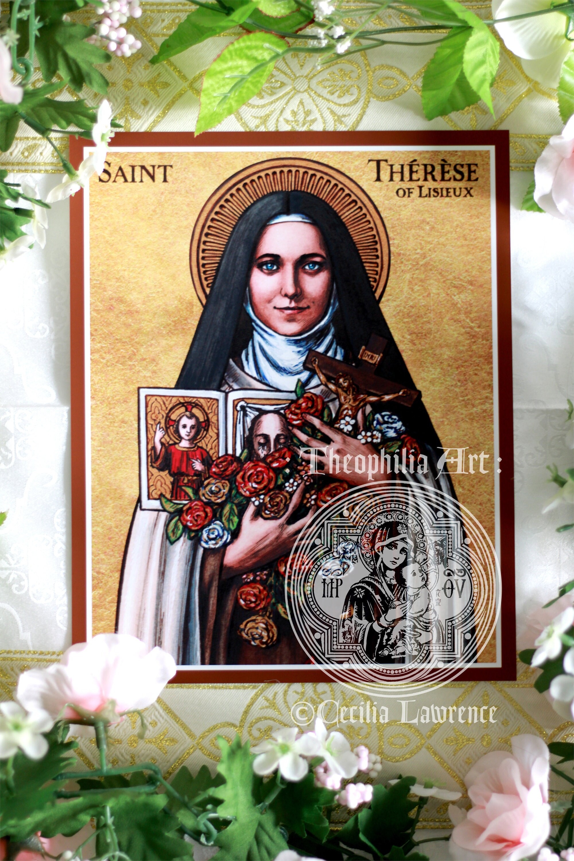 Saint Therese of Lisieux Icon Theophilia Catholic Print - Etsy