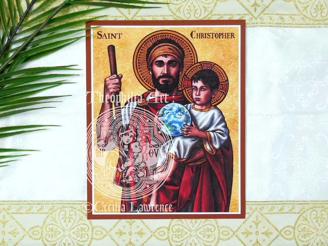 Saint Christopher Icon - Catholic Theophilia Art Print Artwork - Patron ...