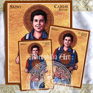Saint Carlo Acutis Icon - Theophilia Catholic Artwork Art Print ...