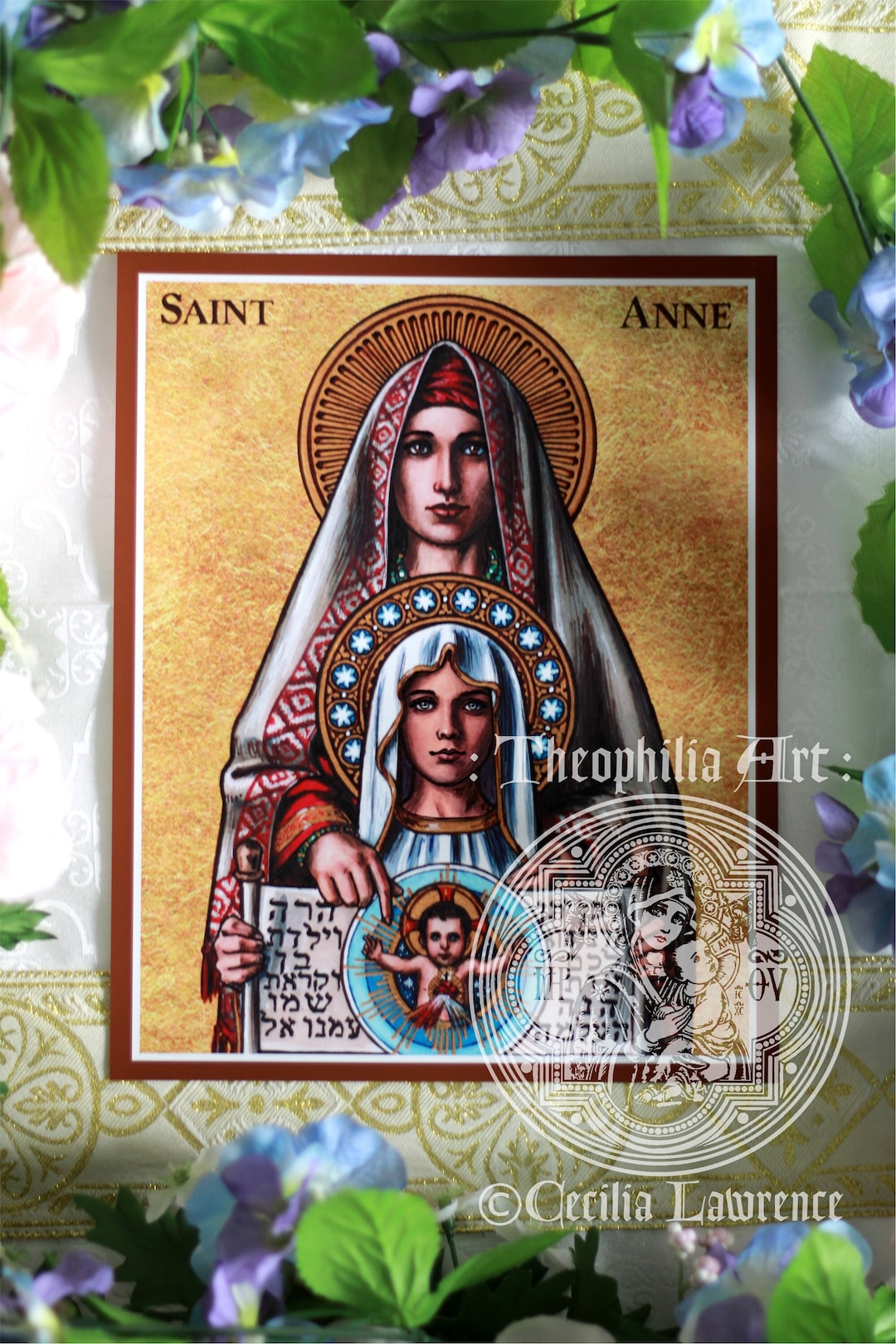 Saint Anne Icon - Catholic Theophilia Art Print Artwork - Mother of the ...