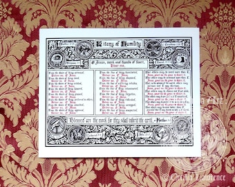 Litany of Humility Prayer Card Printable, Humility Prayer Print ...