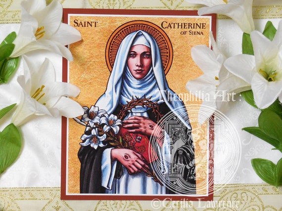 Saint Catherine Of Siena Symbols Saint Catherine Of Siena. Line