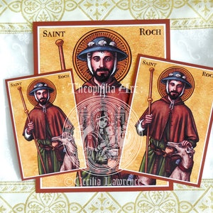 Saint Roch Icon - Theophilia Catholic Artwork Print Art - Medieval ...