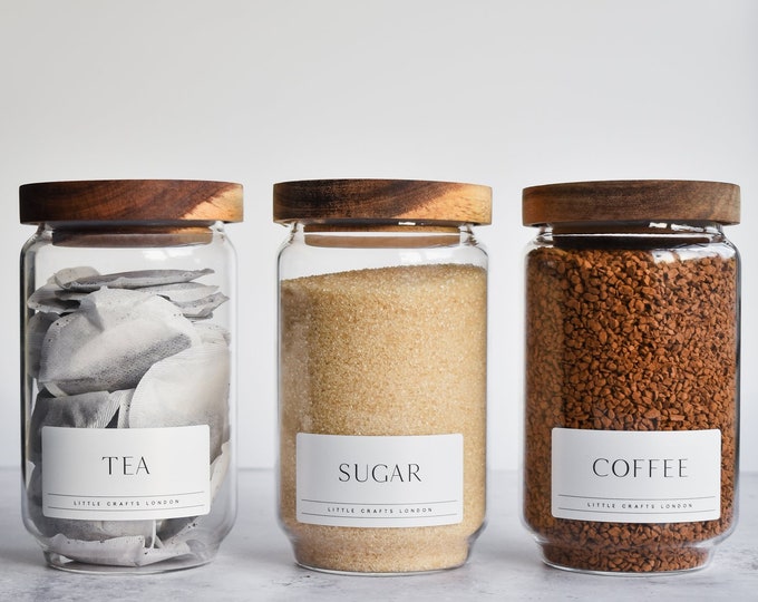 Tea Coffee Sugar Canisters Tea Coffee Sugar Storage Jars Glass Jars ...