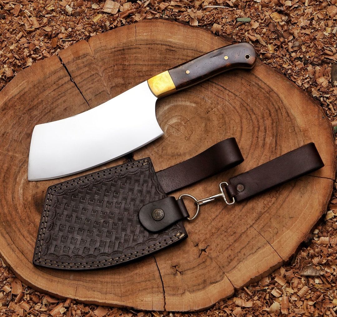Custom Meat Cleaver Knife Handmade Butcher Chef Knife Hand Forged ...