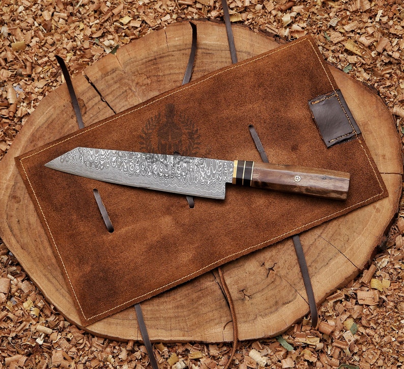 Damascus Chef Knife Hand Forged Kitchen Knife Gift for Her - Etsy
