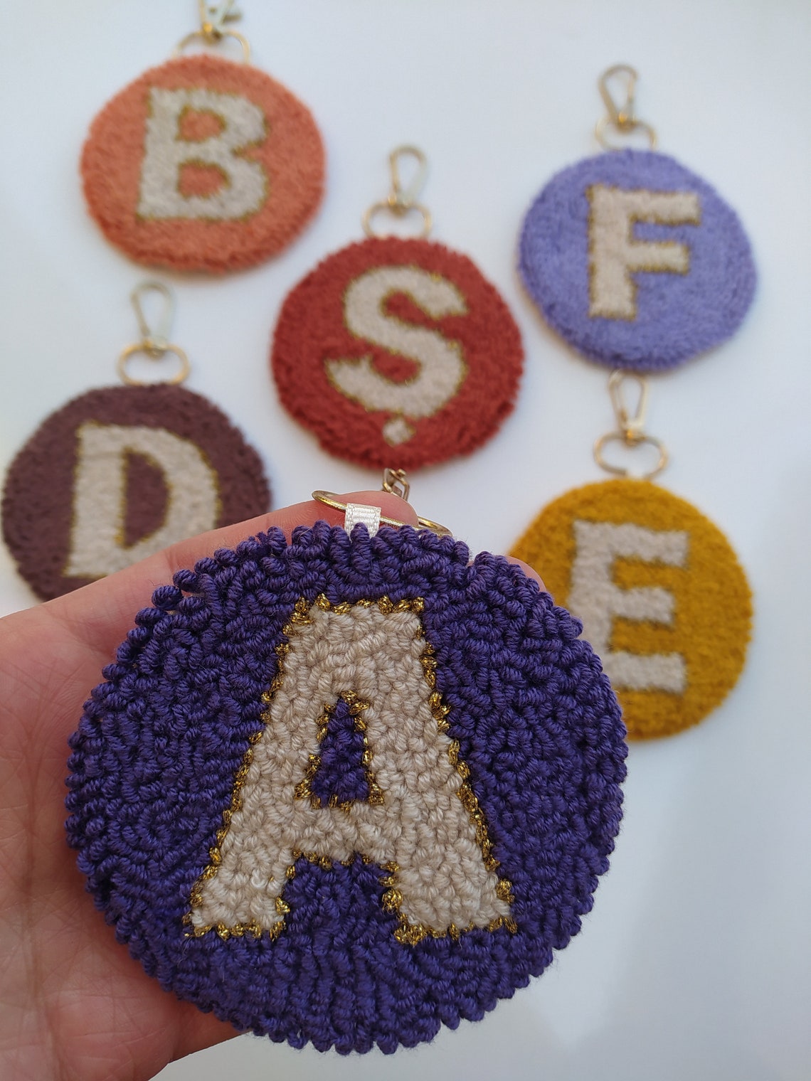 Punch Needle Keychain, Car Accessories, Christmas Gift,keychain for ...