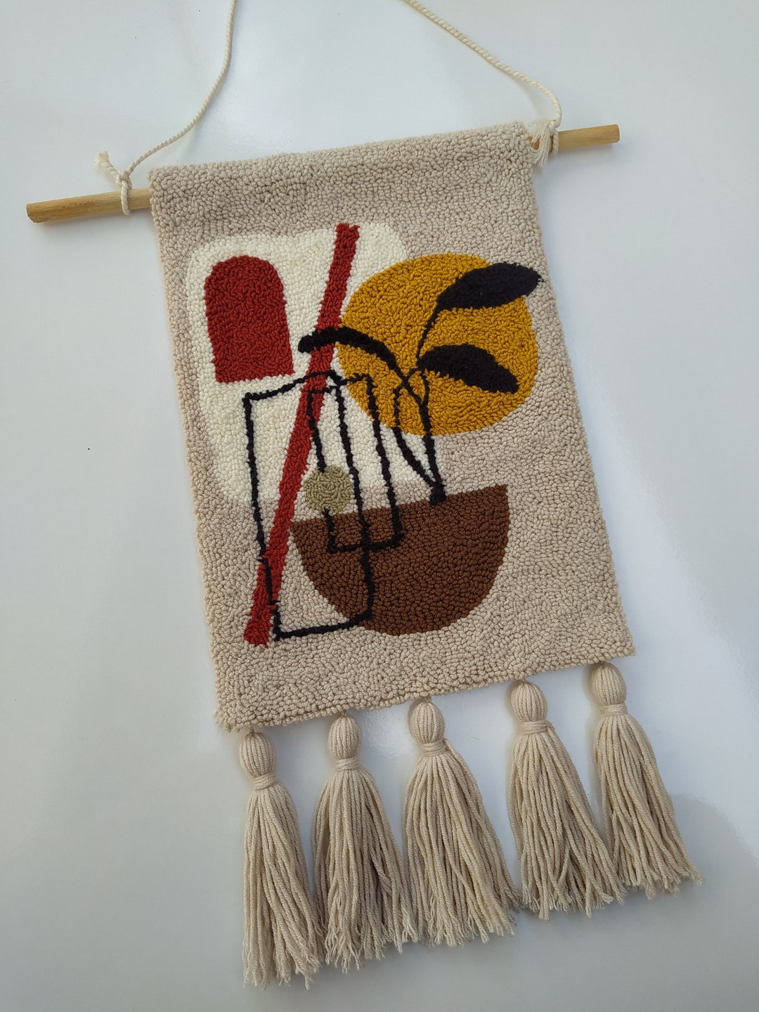 Punch Needle Wall Hanging, Punch Needle Wall Decor, Tufted Wall Decor ...