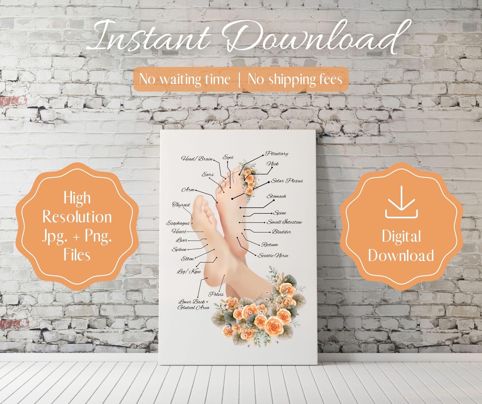 Foot Reflexology Chart, Reflexology Poster, Acupuncture Art, Massage ...