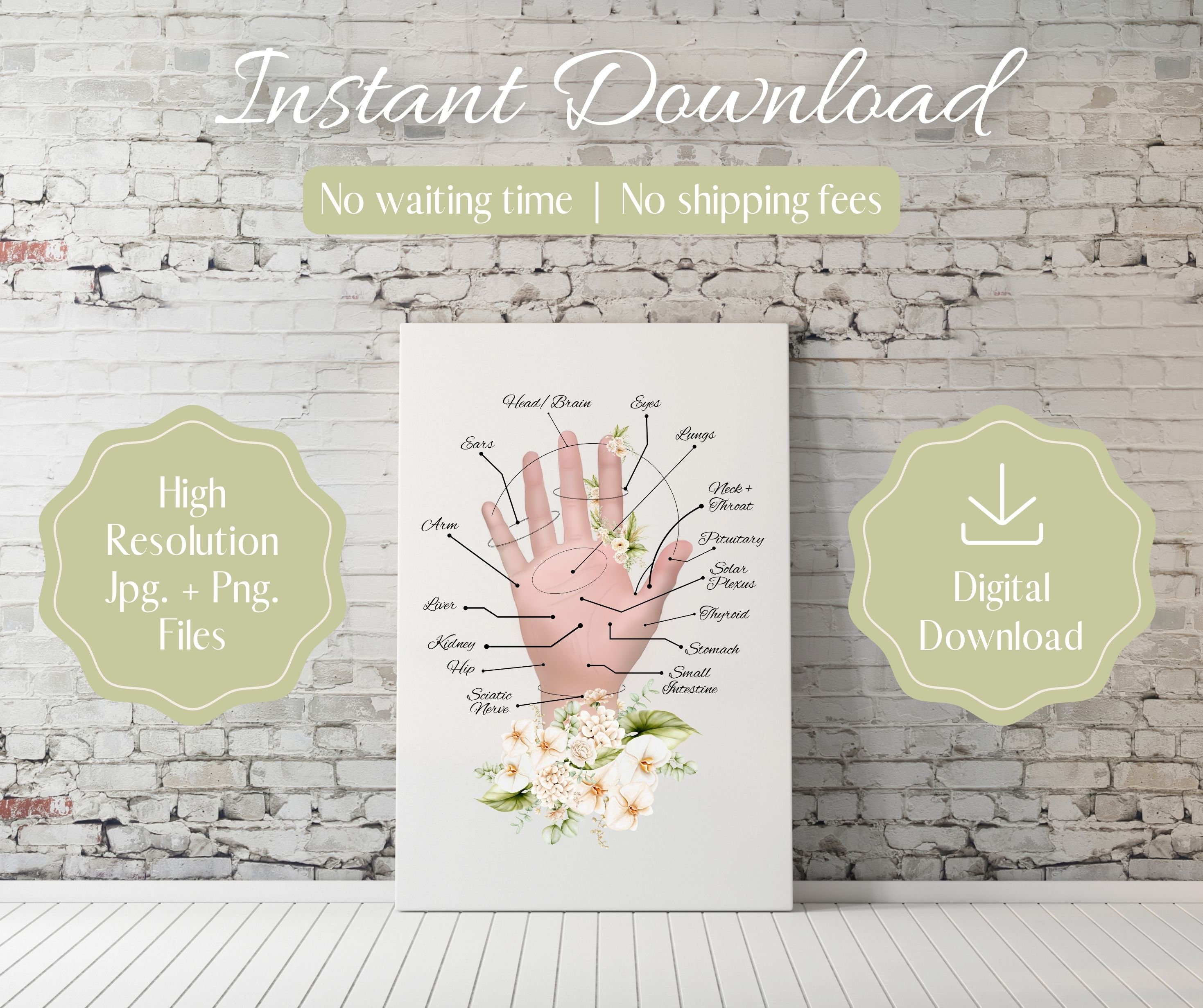 Reflexology Chart, Hand Reflexology, Reflexologist Gift, Reflexology ...