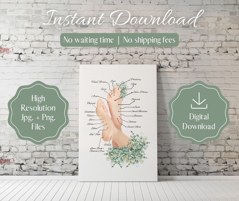 Reflexology Chart, Foot Reflexology, Reflexologist Gift, Reflexology ...