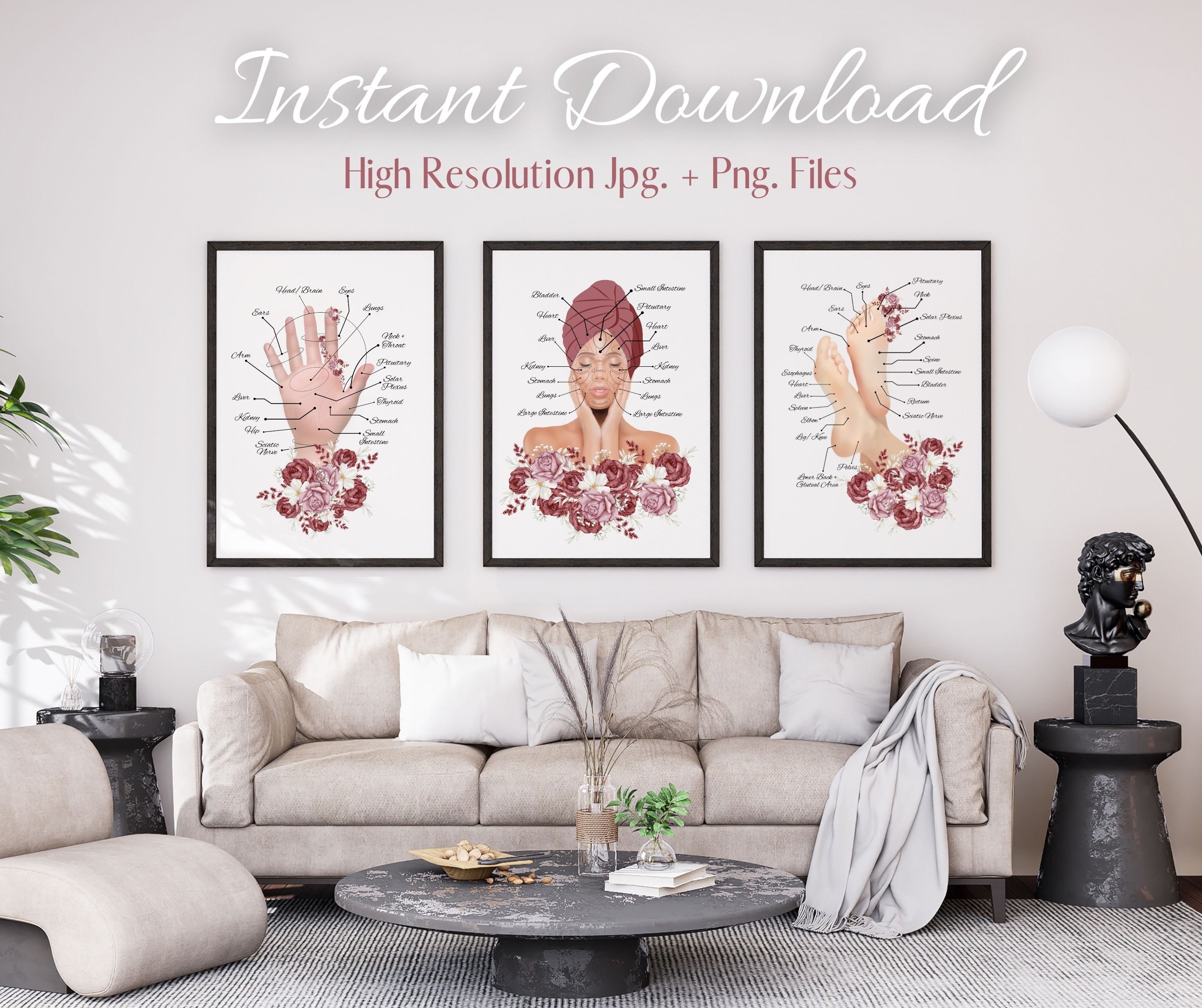 Reflexology Chart, Foot Reflexology, Reflexologist Gift, Reflexology ...